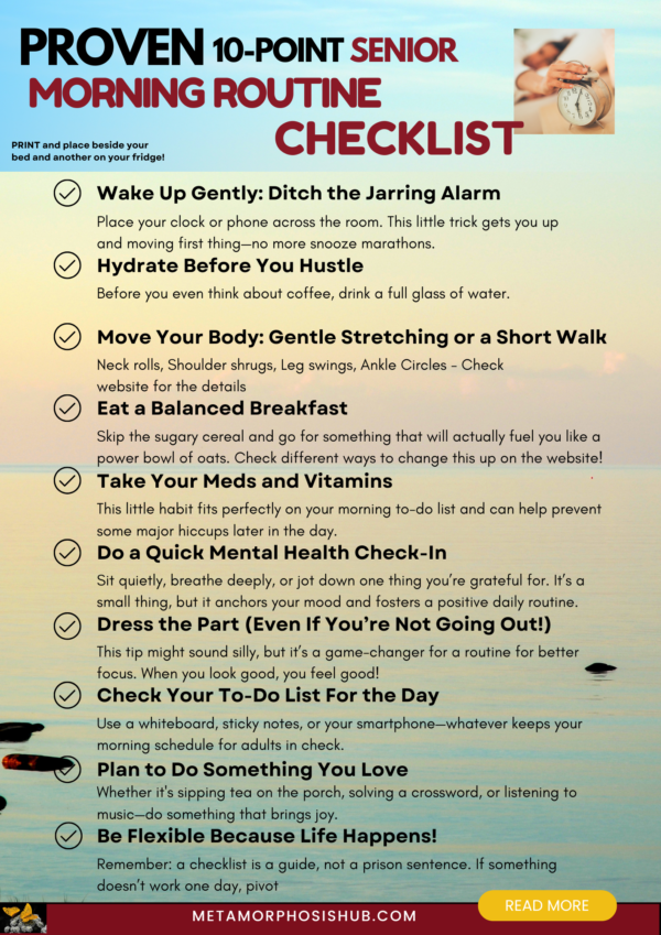 Proven Morning Routine Checklist For Seniors Over 60